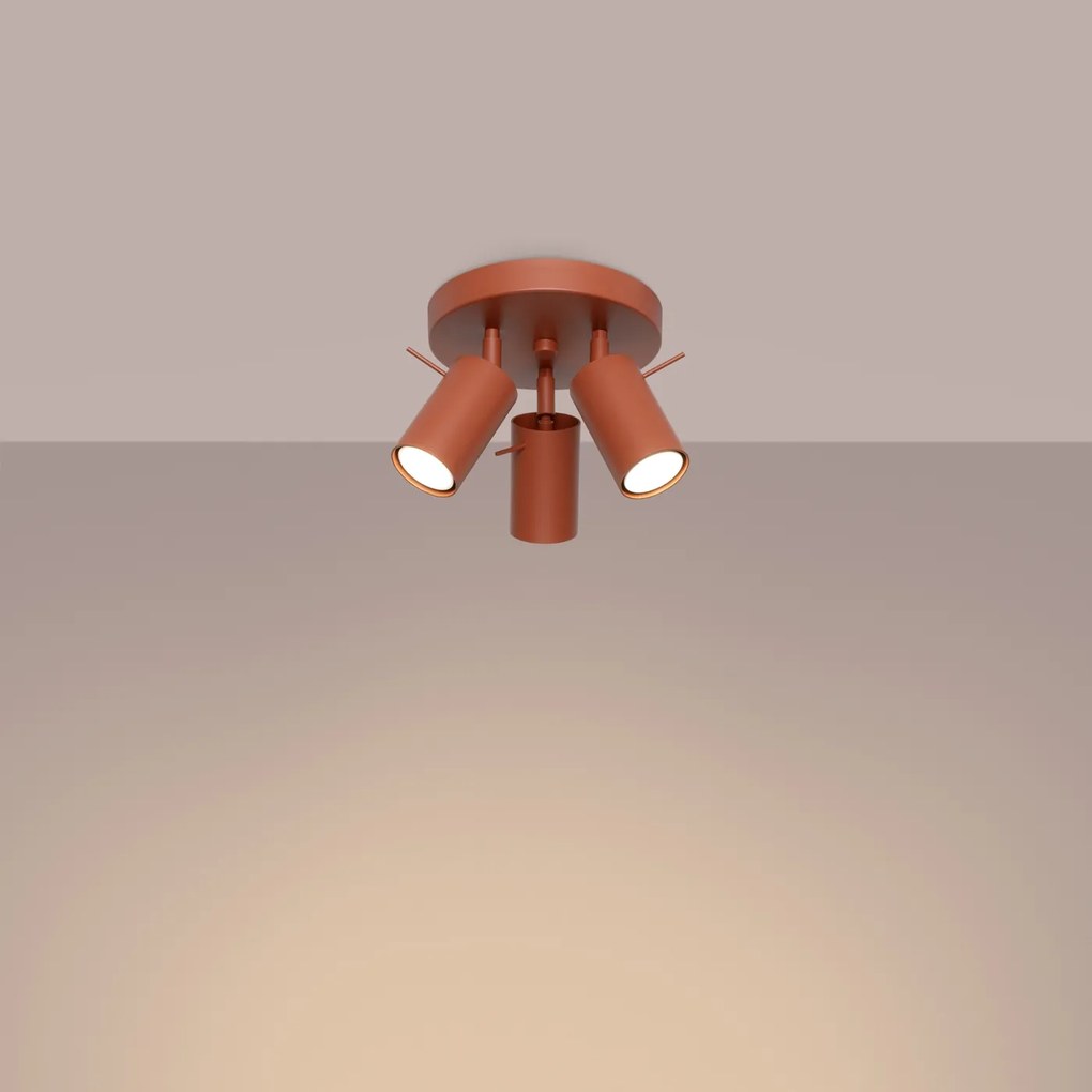 Sollux Lighting Stropní svítidlo RING 3P červená ochra