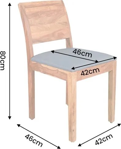 Designová židle Timber II Sheesham / tmavě šedá ekokůže