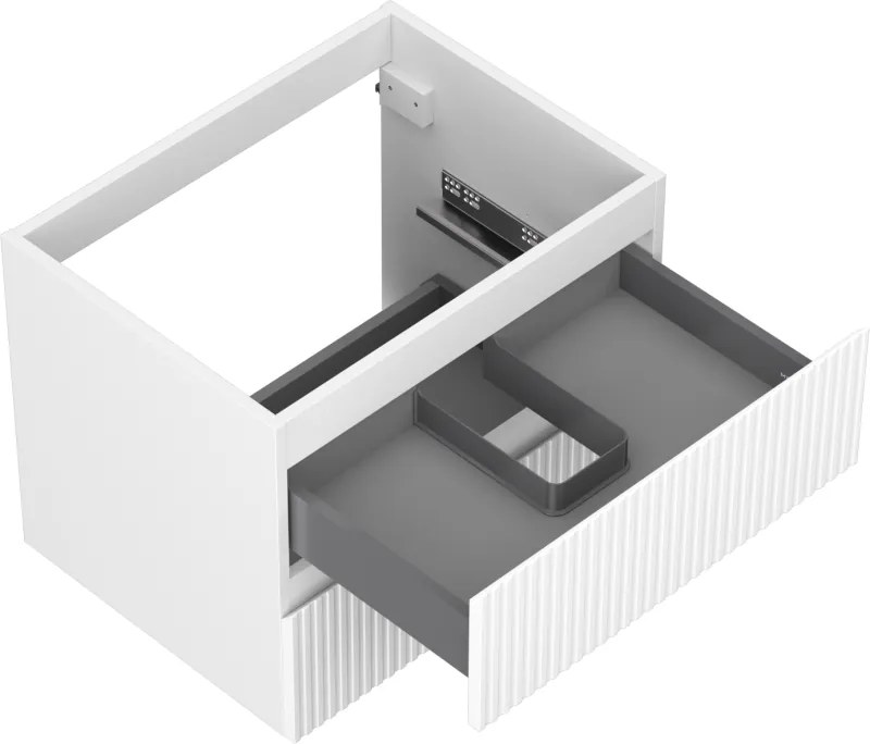 Mexen Rivel, koupelnová skříňka 60 cm, 2 zásuvky, drážkovaná, bílá matná, 91A20-06047-2-BFF01