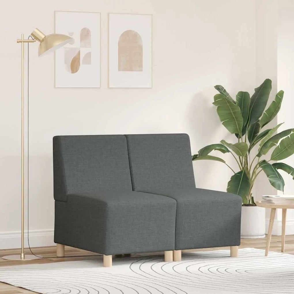 Modulová sedačka bez opěradel 2 ks Tmavě šedá textil 3399749