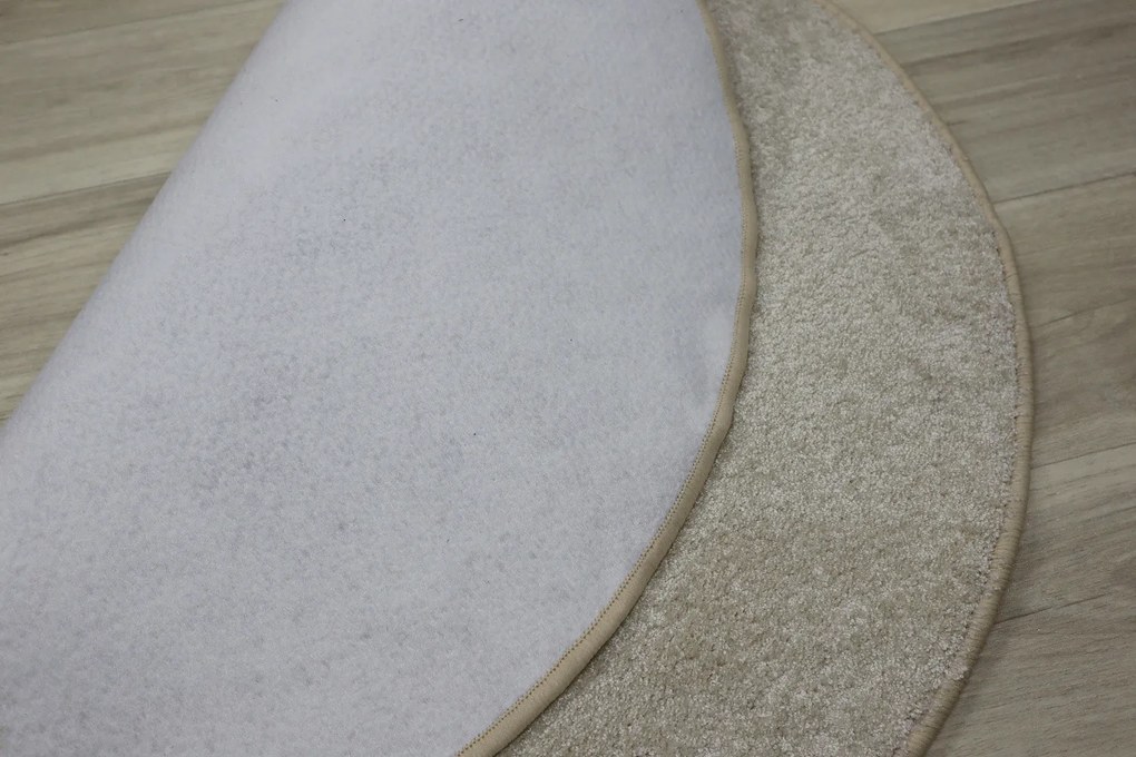 Vopi, Kusový koberec Capri Lux cream kruh, 100x100 (průměr) kruh, béžová, chodba / předsíň