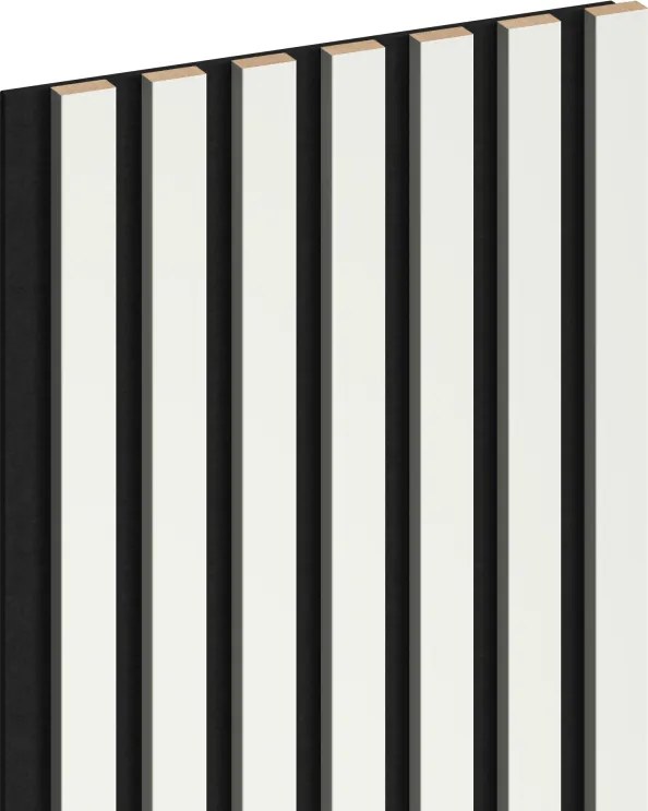 Mexen Lam-F, akustické stěnové lamely 275 × 31,5 cm, filc 6 mm, bílá matná, S105-275317-2812-051