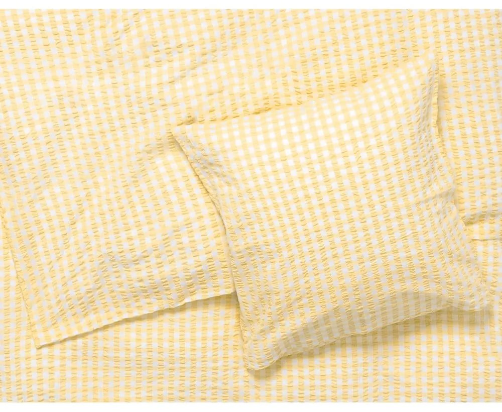 Žluté krepové povlečení na dvoulůžko/prodloužené 200x220 cm Bæk&Bølge – JUNA