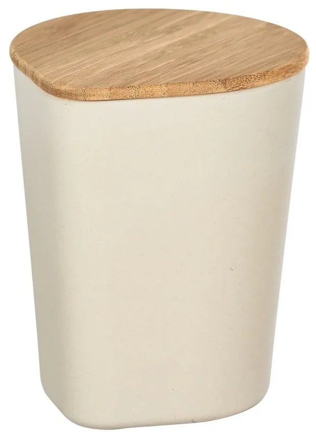 Béžový úložný box s bambusovým víkem Wenko Derry, 750 ml