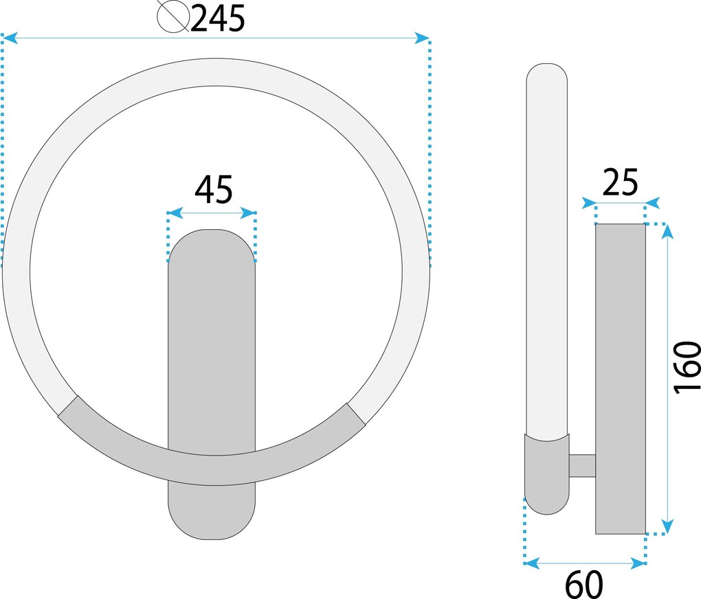 Toolight Toolight, LED nástěnné svítidlo 25x29cm, 7W, 3000K, LHJ068-W C, černá-zlatá matná, OSW-60036