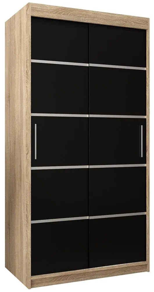 Šatní skříň Verona 1 | 100 cm | sonoma/černá