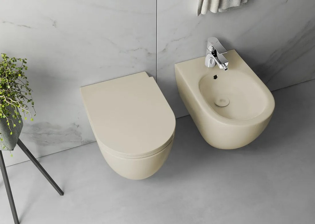 Isvea Isvea, INFINITY závěsná WC mísa, Rimless, 36,5x53cm, Ivory, 10NF02005-2K