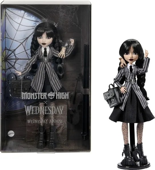 Mattel Monster High X Wednesday Addams ve školní uniformě HXJ04 Vícebarevná