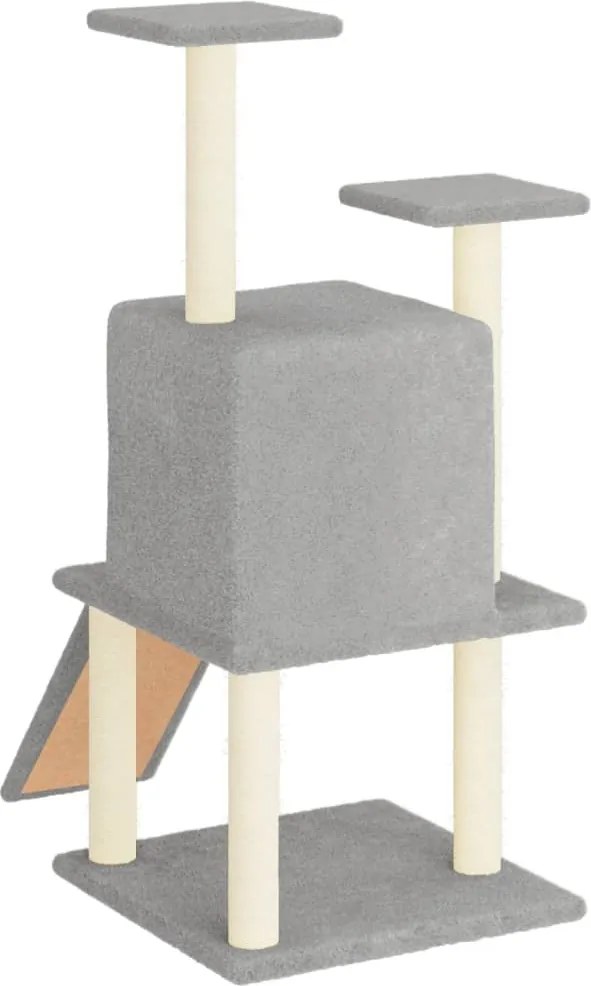 Škrabadlo pro kočky se sisalovými sloupky světle šedé 110 cm 172038