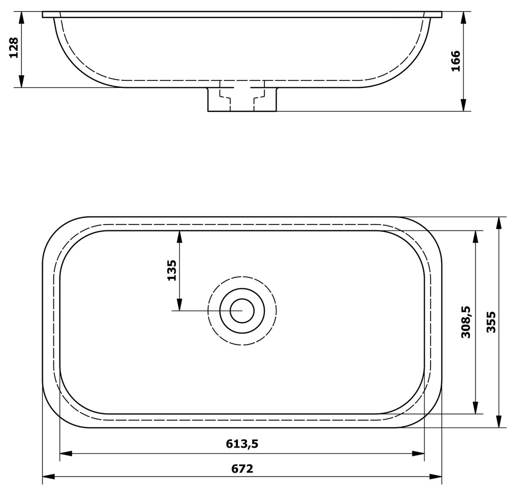 Sapho Sapho, IMPALA umyvadlo pod desku 67,2x35,5cm, Rockstone, matná bílá, IM630