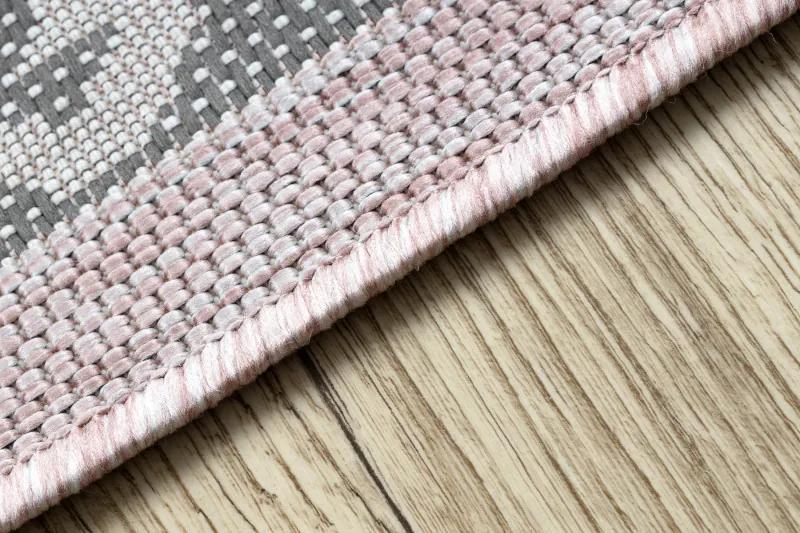 Dywany Łuszczów Kusový koberec Sion Sisal Aztec 3007 pink/ecru ROZMĚR: 140x190