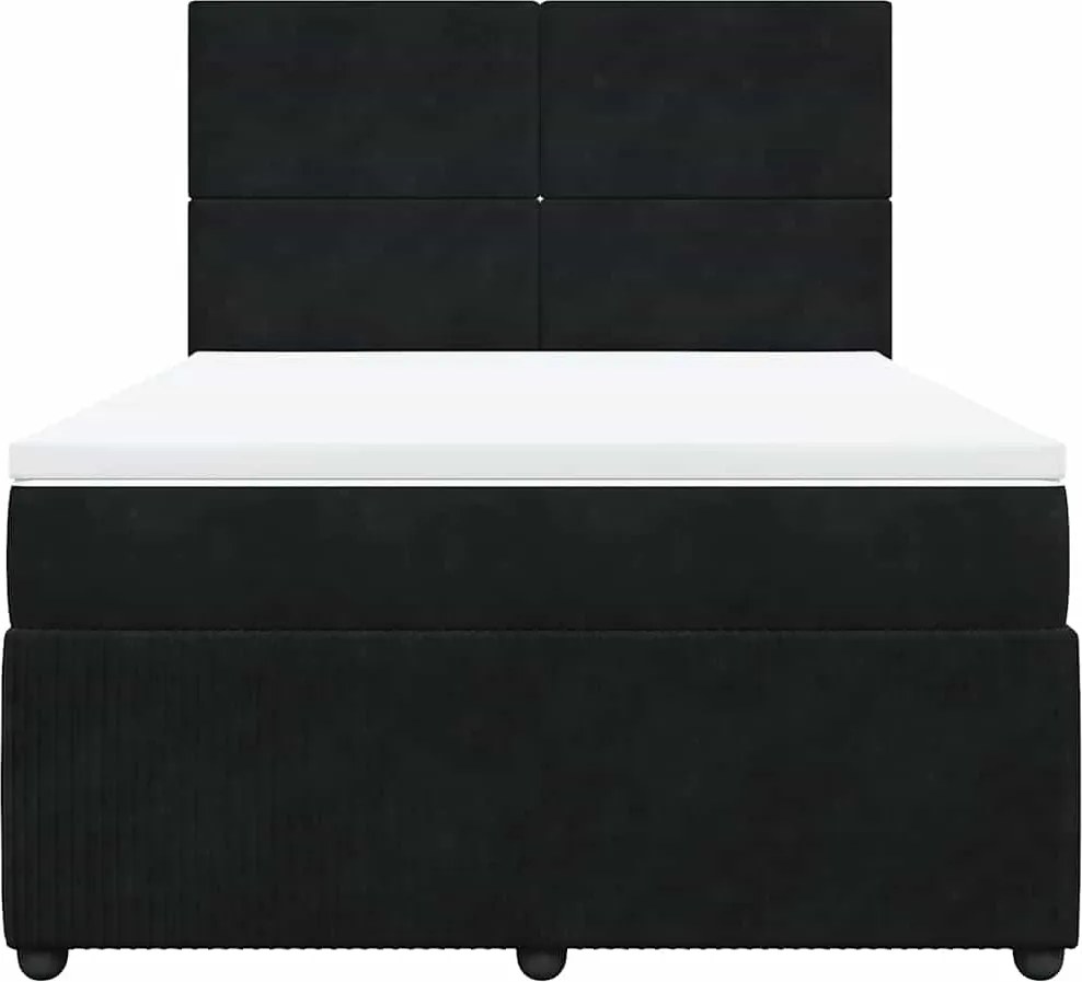 Box spring postel s matrací černá 140 x 190 cm samet 3292330