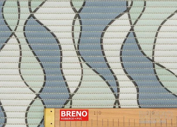 Breno Koupelnová pěnová předložka SOFTY-TEX 79856 vlnky, šíře 65 cm, Vícebarevné