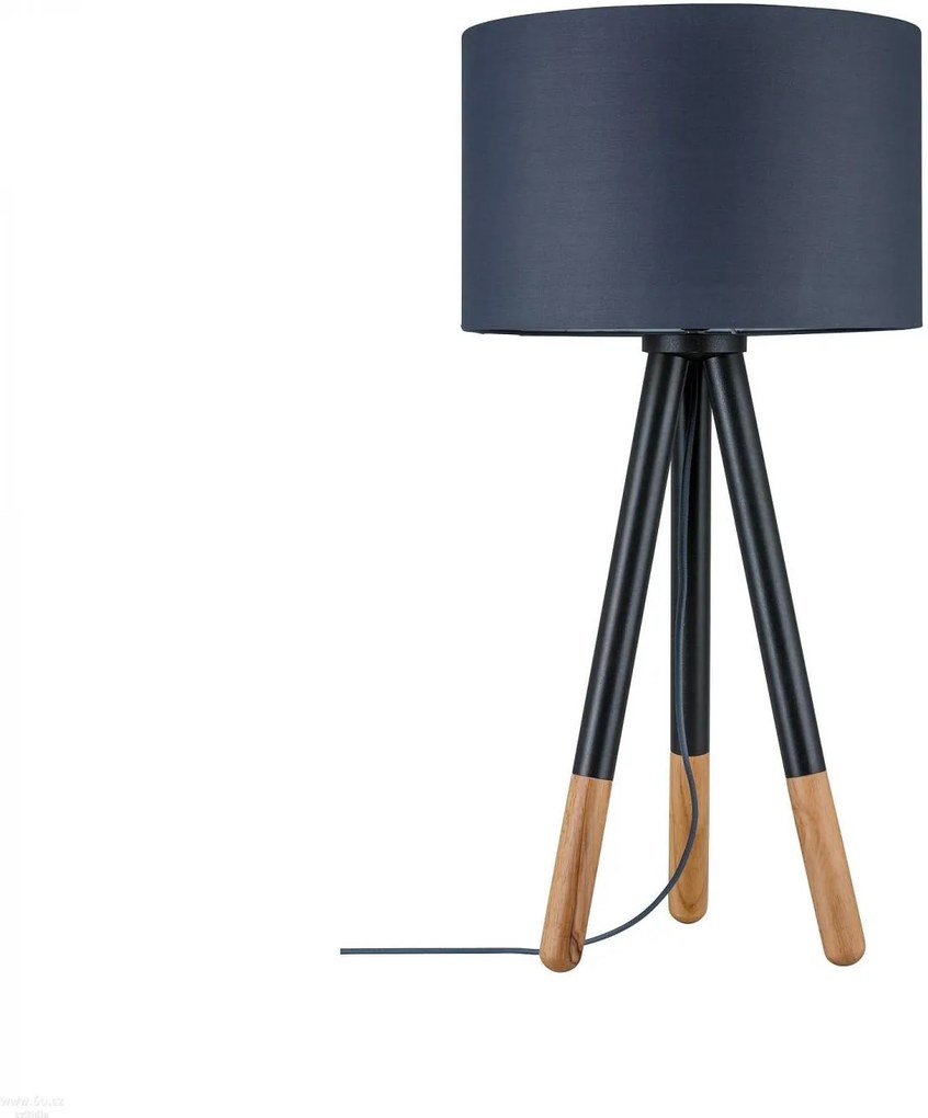 Paulmann 79635 Neordic Rurik, stolní lampička ze dřeva a látky, 20W LED E27, výška 70cm