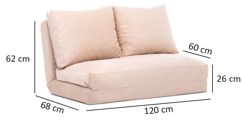 Atelier del Sofa 2-místná pohovka Taida - Cream, Krémová