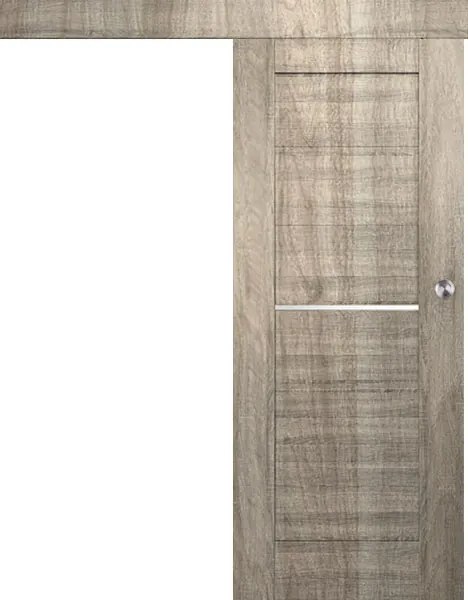 posuvné interiérové dveře na stěnu vasco doors IBIZA model 2 Průchozí rozměr: 70 x 197 cm, Orientace dveří: Levé dveře, Dekor: Dub Santa