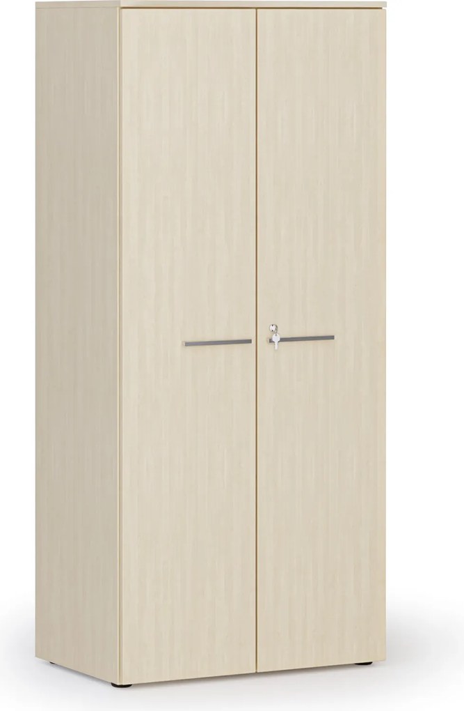 Kancelářská policová skříň PRIMO WOOD s dveřmi, 800 x 500 x 1781 mm, bříza
