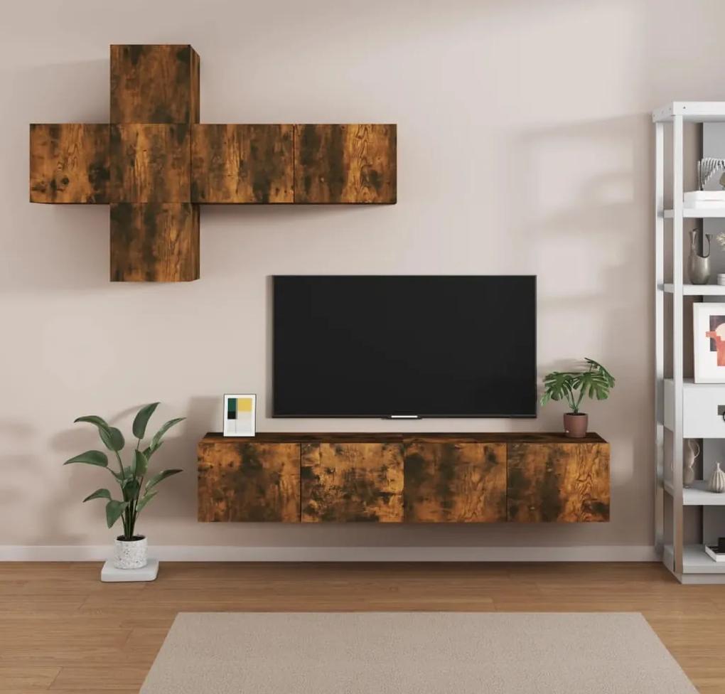 vidaXL 7dílný set TV skříněk kompozitní dřevo [3114515] Barva: hnědý dub