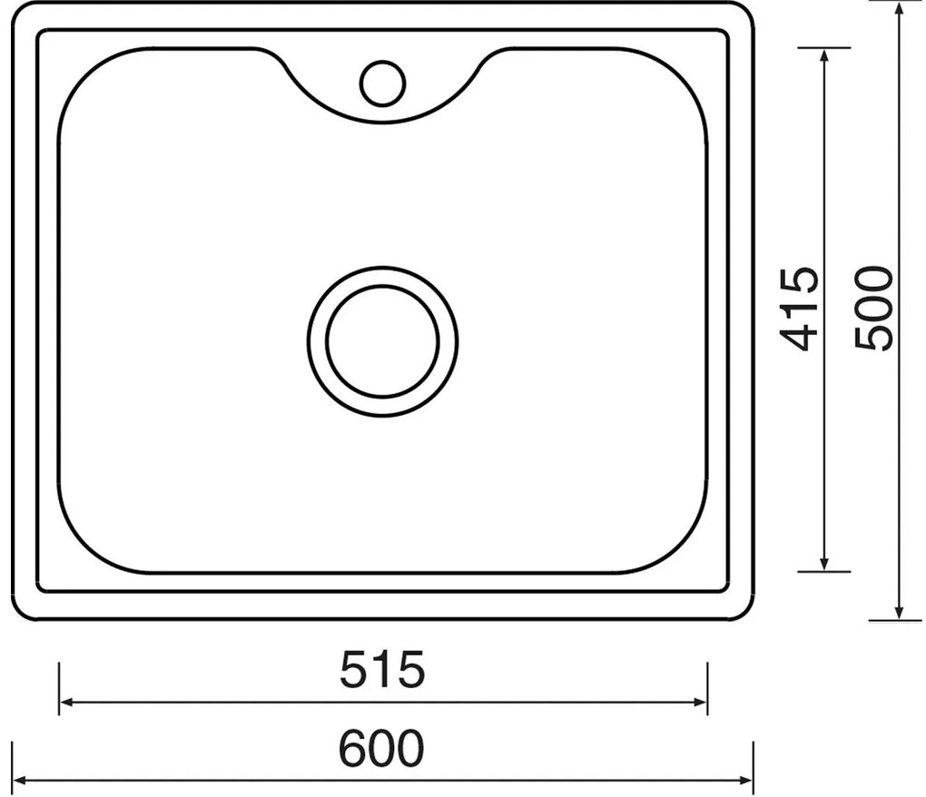Nerezový dřez Sinks BIGGER 600 V 0,8mm matný