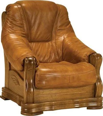 Casarredo - Komfort nábytek Rustikální křeslo SOPHIE kůže | potah: kůže K-18,barva: moření 3