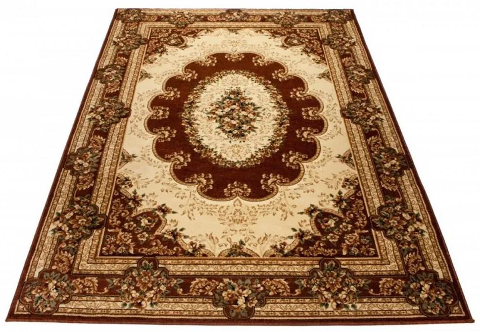 Kusový koberec klasický vzor hnědý 180x260cm