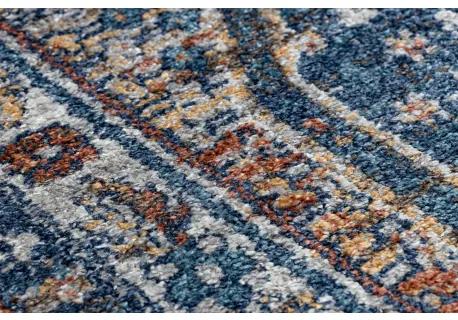 Moderní koberec BELLE BG58A tmavě modrý / béžový střapce velikost 140x190 cm | krásné koberce cz