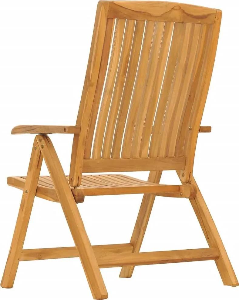 vidaXL Polohovací zahradní židle s poduškami 6 ks masivní teak [3196502] Barva: Vzor šedá kostka