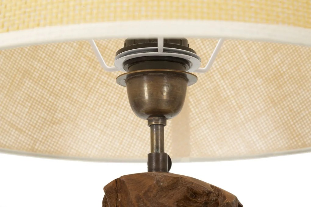 Stolní lampa Kepala 35 cm z masivu hnědá