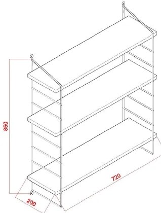 Nástěnná police ARMONI 85x72 cm hnědá