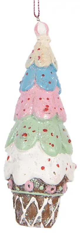 Barevná vánoční ozdoba stromeček / dortík Niom – 5x13 cm