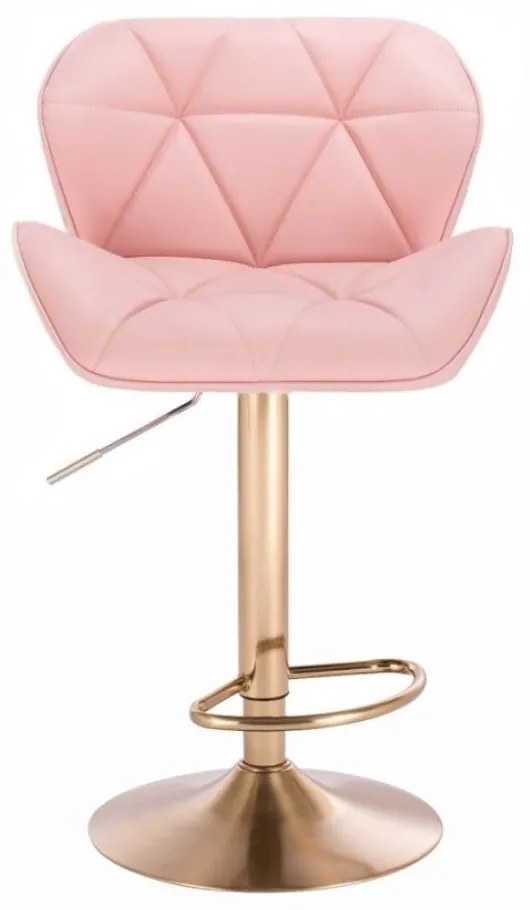 LuxuryForm DESIGN Barová židle MILANO na zlaté kulaté podstavě - růžová