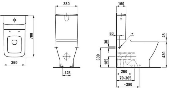 LAUFEN PALACE bidet závěsný, 1 otvor pro baterii, 8.3070.1.000.304.1