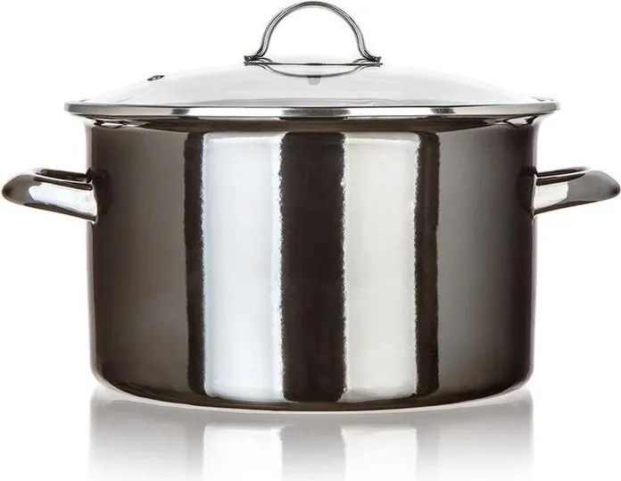 Smaltovaný hrnec s poklicí METALLIC Black