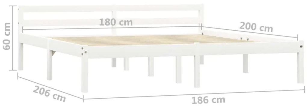 vidaXL Marketos Rám postele bílý masivní borovice 180 x 200 cm