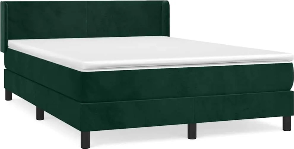 Box spring postel s matrací tmavě zelená 140x190 cm samet 3130838