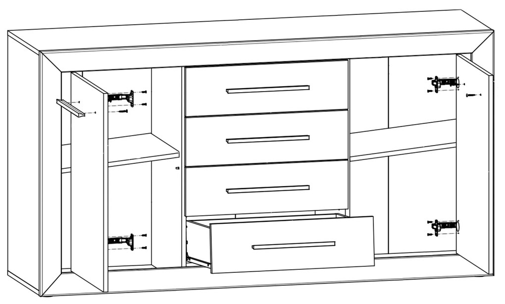 Sconto Komoda DREANO dub canyon/bílá