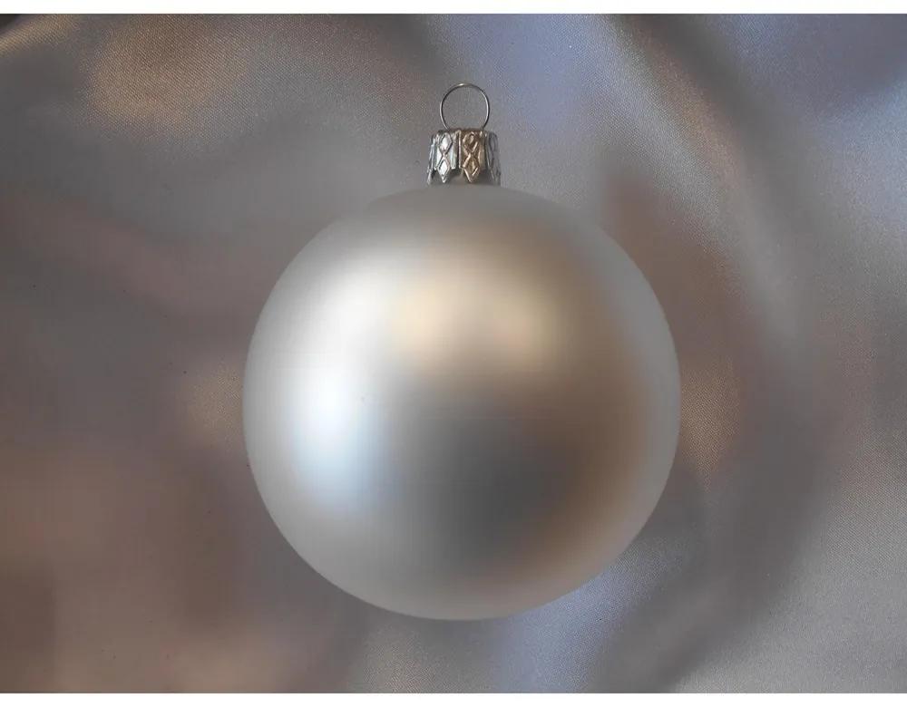 Vánoční koule 7 cm - mat SET/6ks - bílá matná