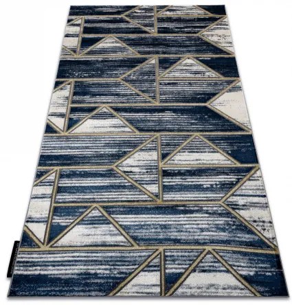 Moderní koberec DE LUXE 462 Geometrický Strukturální tmavě modrý / velikost 180x270 cm | krásné koberce cz