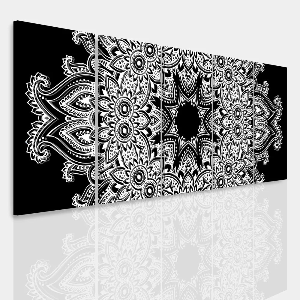 Vícedílný obraz - Černobílá mandala II. (150x60 cm) - InSmile ®