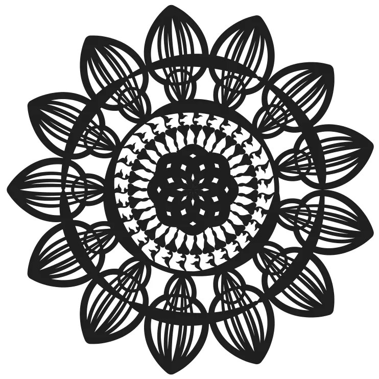 Dřevěný obraz na zeď - mandala Pohody od 2opice.cz Materiál: ČERNÝ EBEN, Velikost (mm): 650 x 650