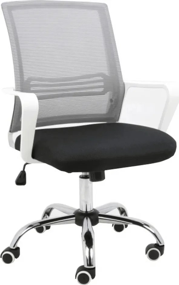 Tempo Kondela Kancelářská židle, síťovina šedá / látka černá / plast bílý, APOLO