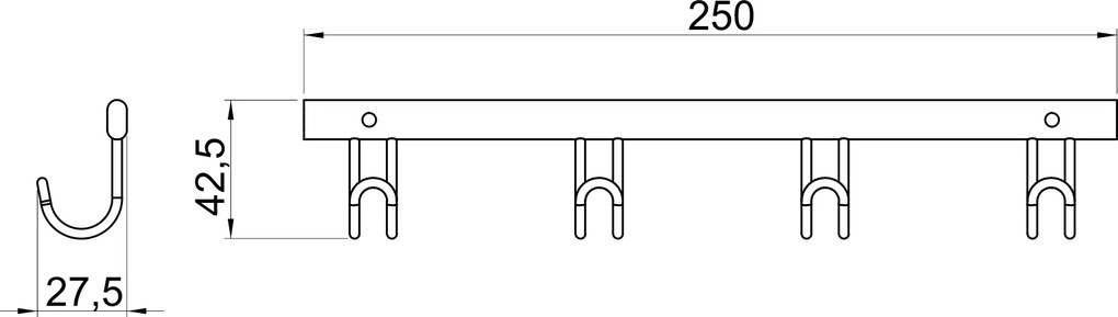 Novaservis - Čtyřháček Metalia Drátěný program chrom, 6043,0