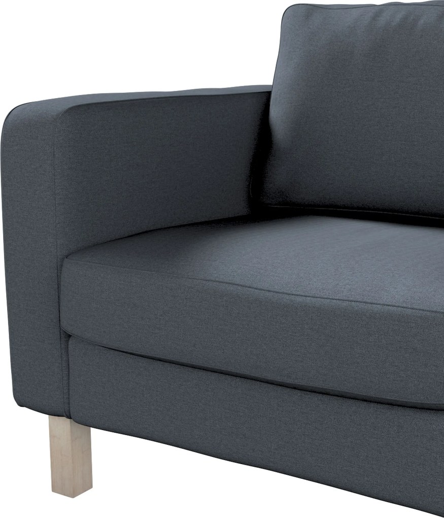 Potah na křeslo IKEA Karlstad, krátký barva modrá látka pletený vzor