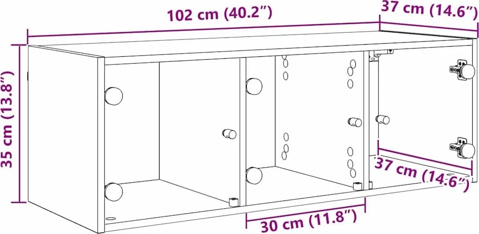 vidaXL Nástěnná skříňka Nástěnný Artisanový dub 102 x 37 x 35 cm [882920]