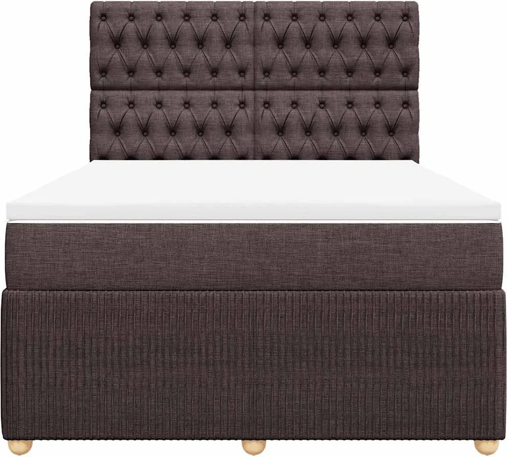 Box spring postel s matrací tmavě hnědá 140x190 cm textil 3294361