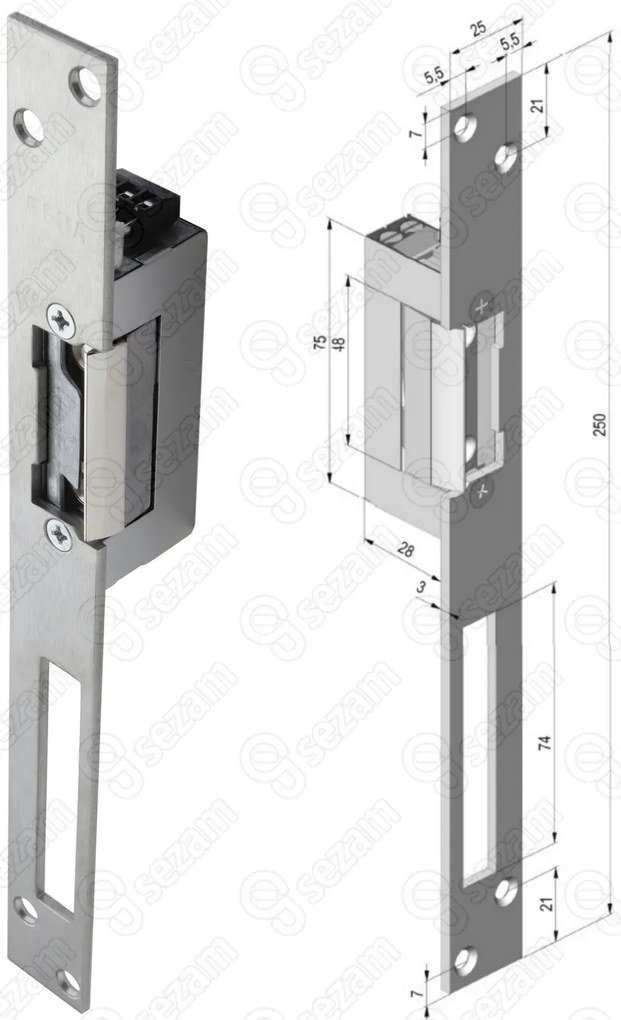Elektrický otvírač se signalizací fab/befo profi 22411sig 24v, nízkoodběrový