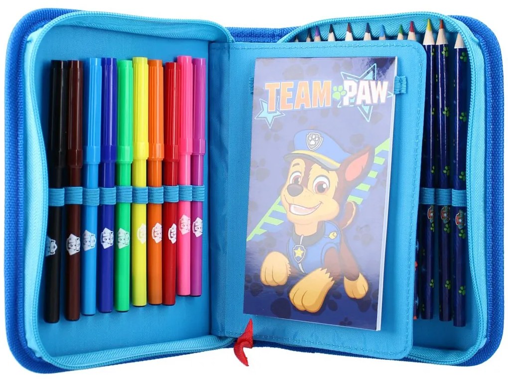 Vybavený školní penál Tlapková patrola - Paw Patrol - motiv Team Paw - 27 dílů