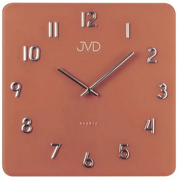 Skleněné designové hranaté čitelné hodiny JVD H85.5