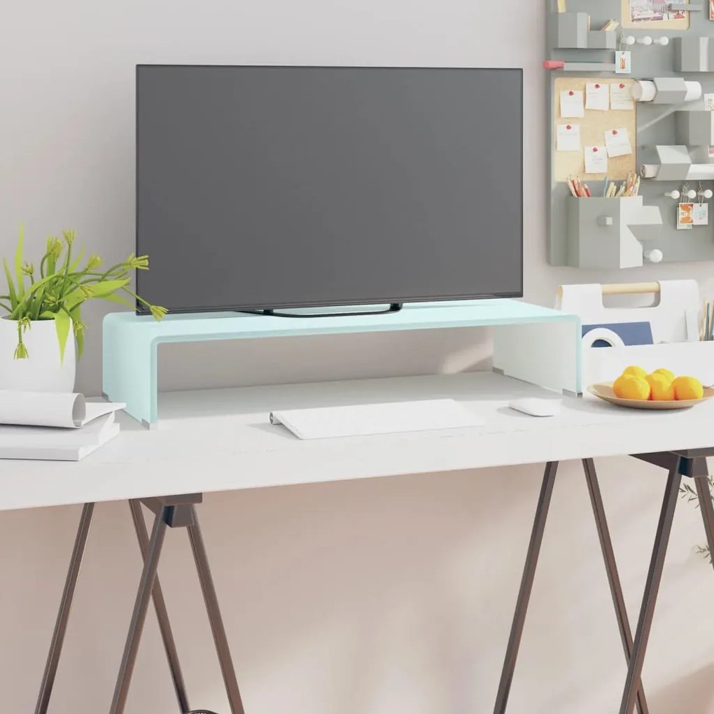 TV stolek / podstavec na monitor sklo zelený 70 x 30 x 13 cm 244144