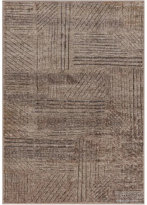 Breno Kusový koberec AMARNA 44002/E7CS, 67x120 cm, Hnědá/Vícebarevné